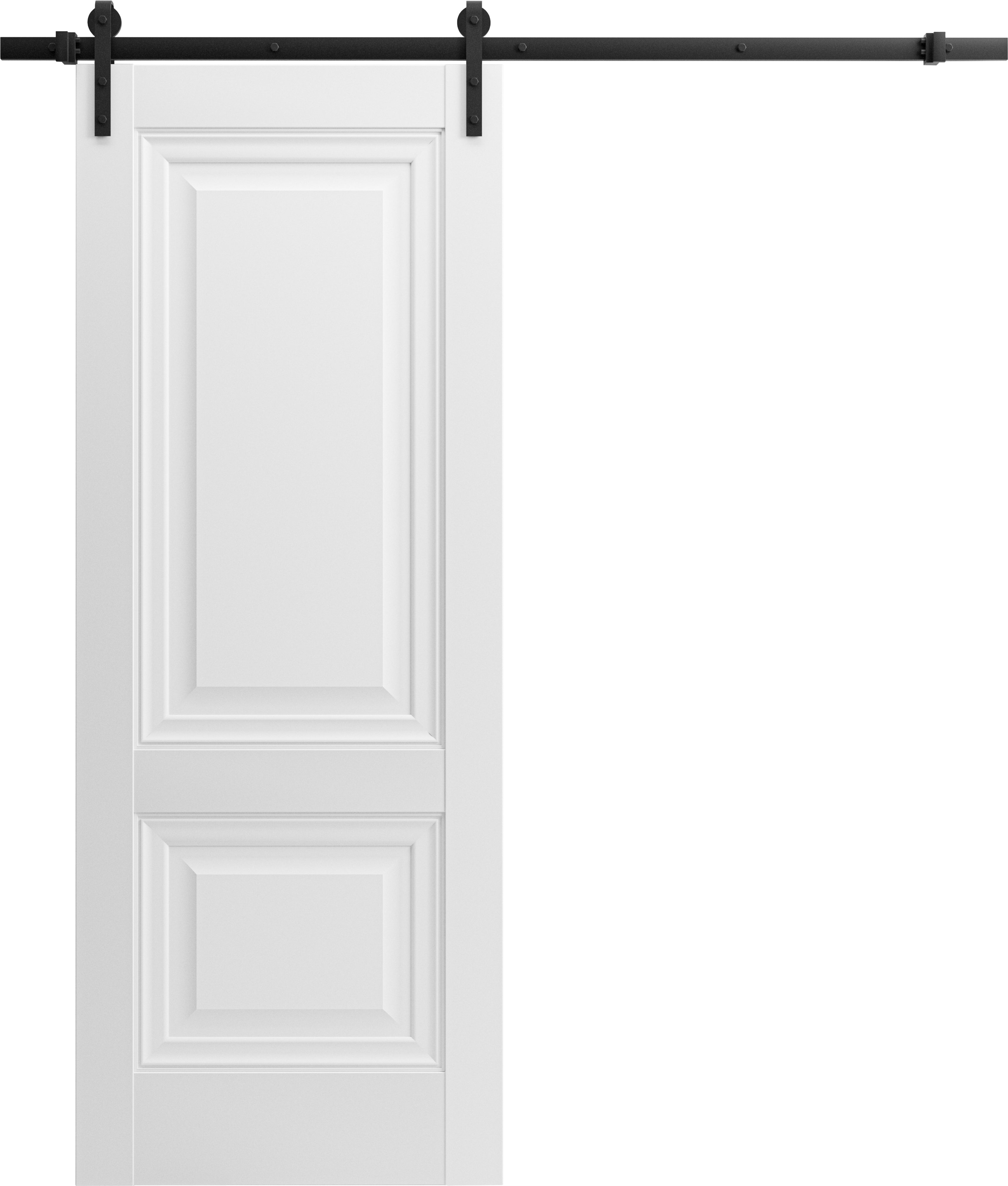 Sturdy Barn Door 28 x 80 inches | Lucia 8831 White Silk | 6.6FT Rail ...