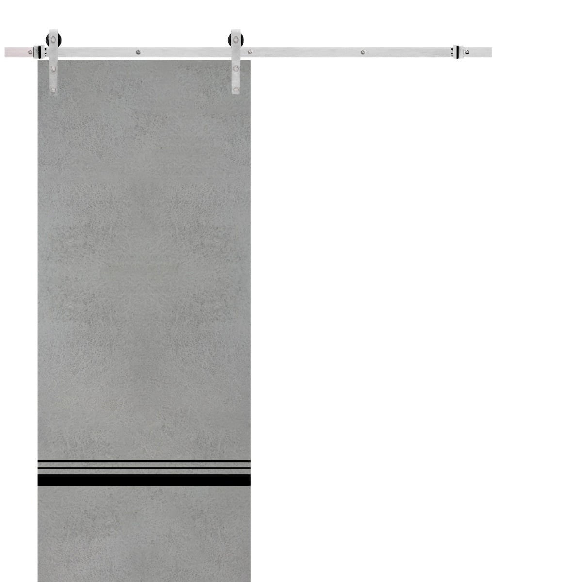 Sturdy Barn Door 28 x 80 inches | Planum 0012 Concrete with Frosted ...