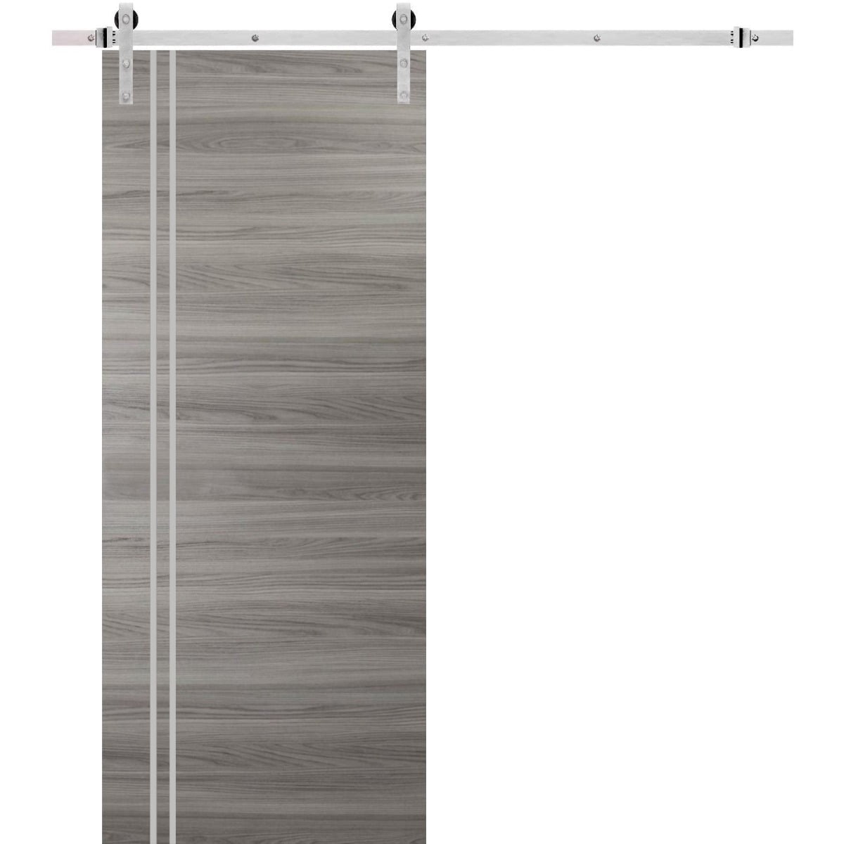 Sturdy Barn Door 28 x 80 inches | Planum 0310 Ginger Ash with Frosted ...