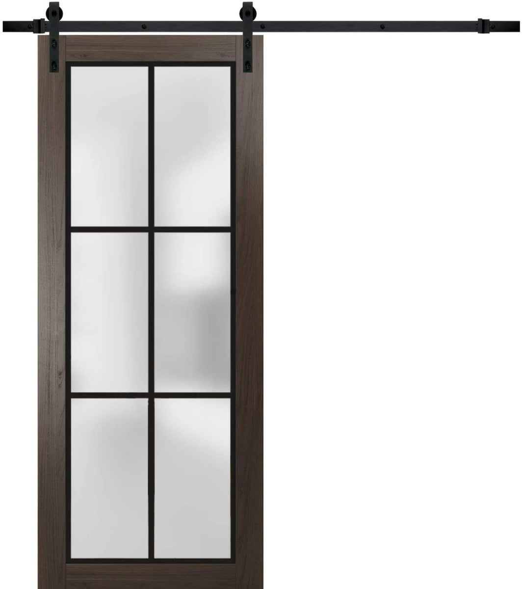 Sturdy Barn Door 28 x 80 inches | Planum 2122 Chocolate Ash Frosted ...