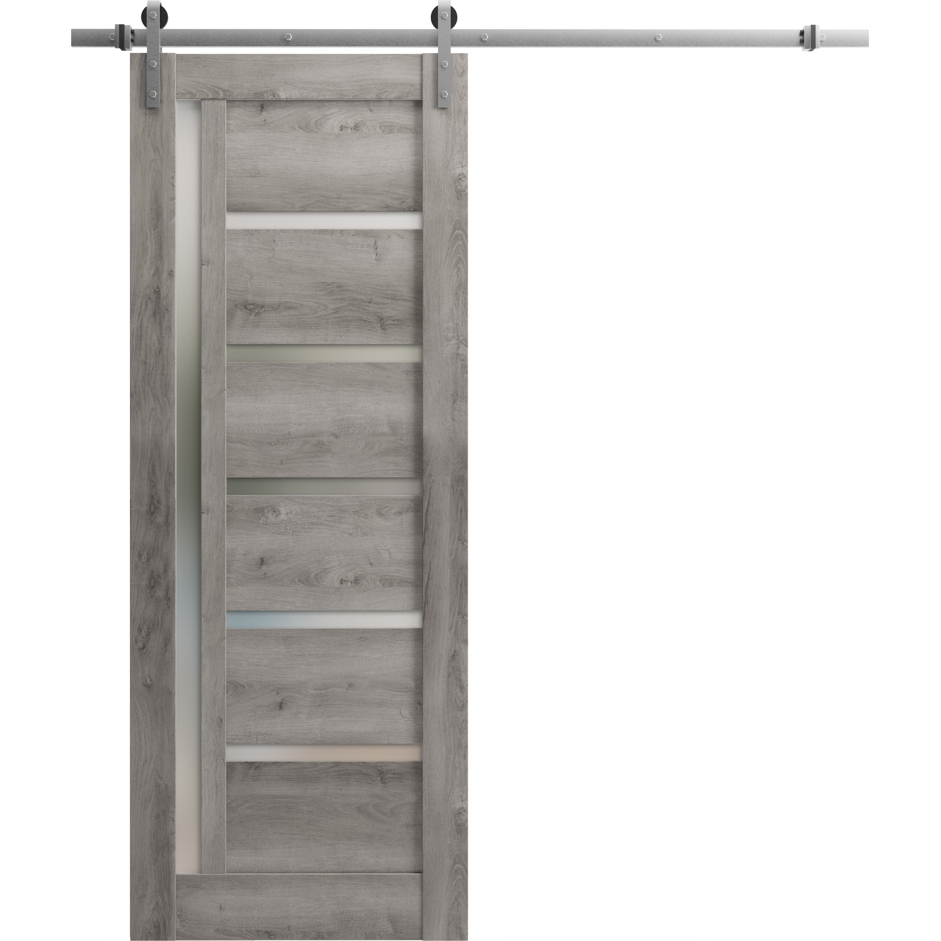Sturdy Barn Door 28 x 80 inches | Quadro 4088 Nebraska Grey with ...