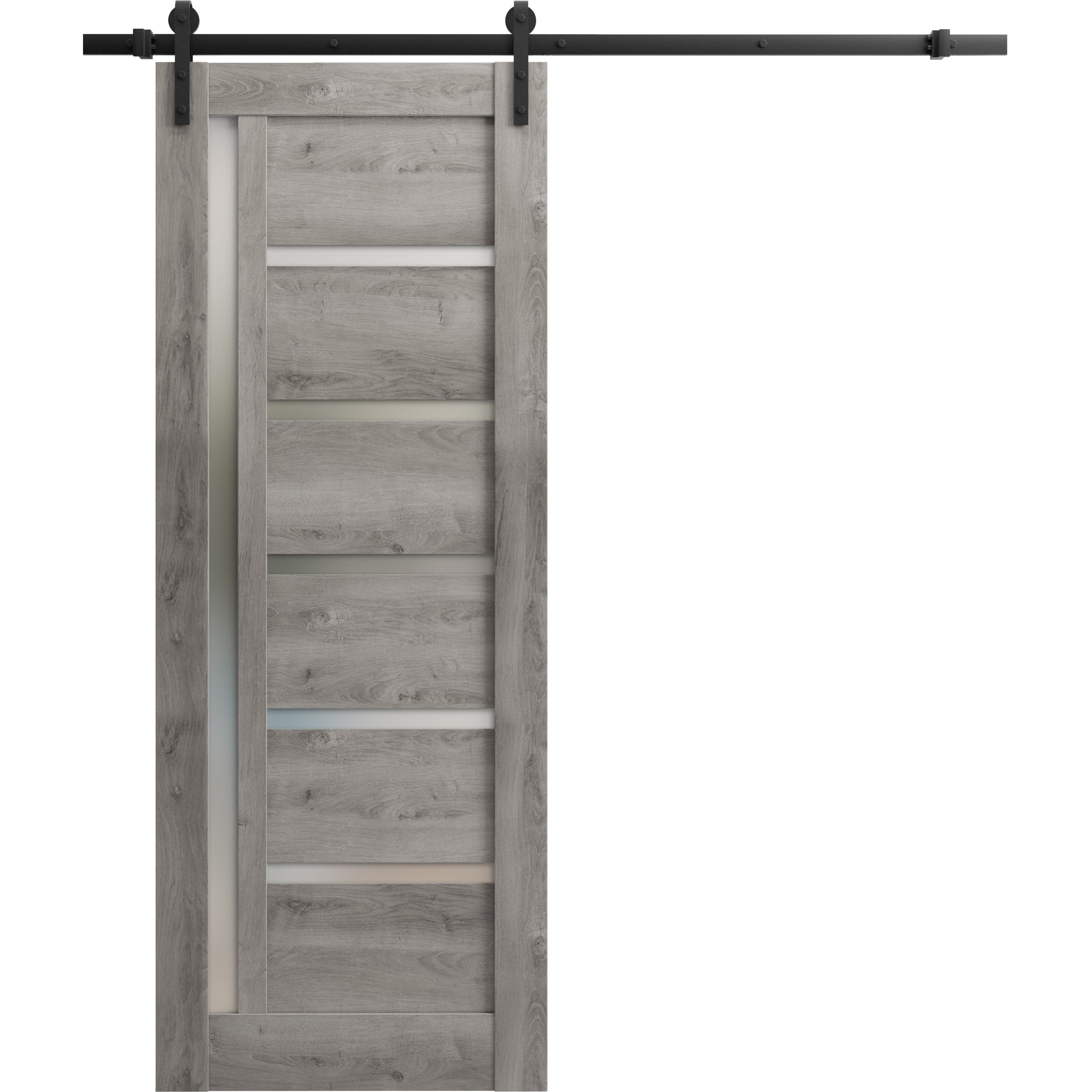 Sturdy Barn Door 28 x 80 inches | Quadro 4088 Nebraska Grey with ...