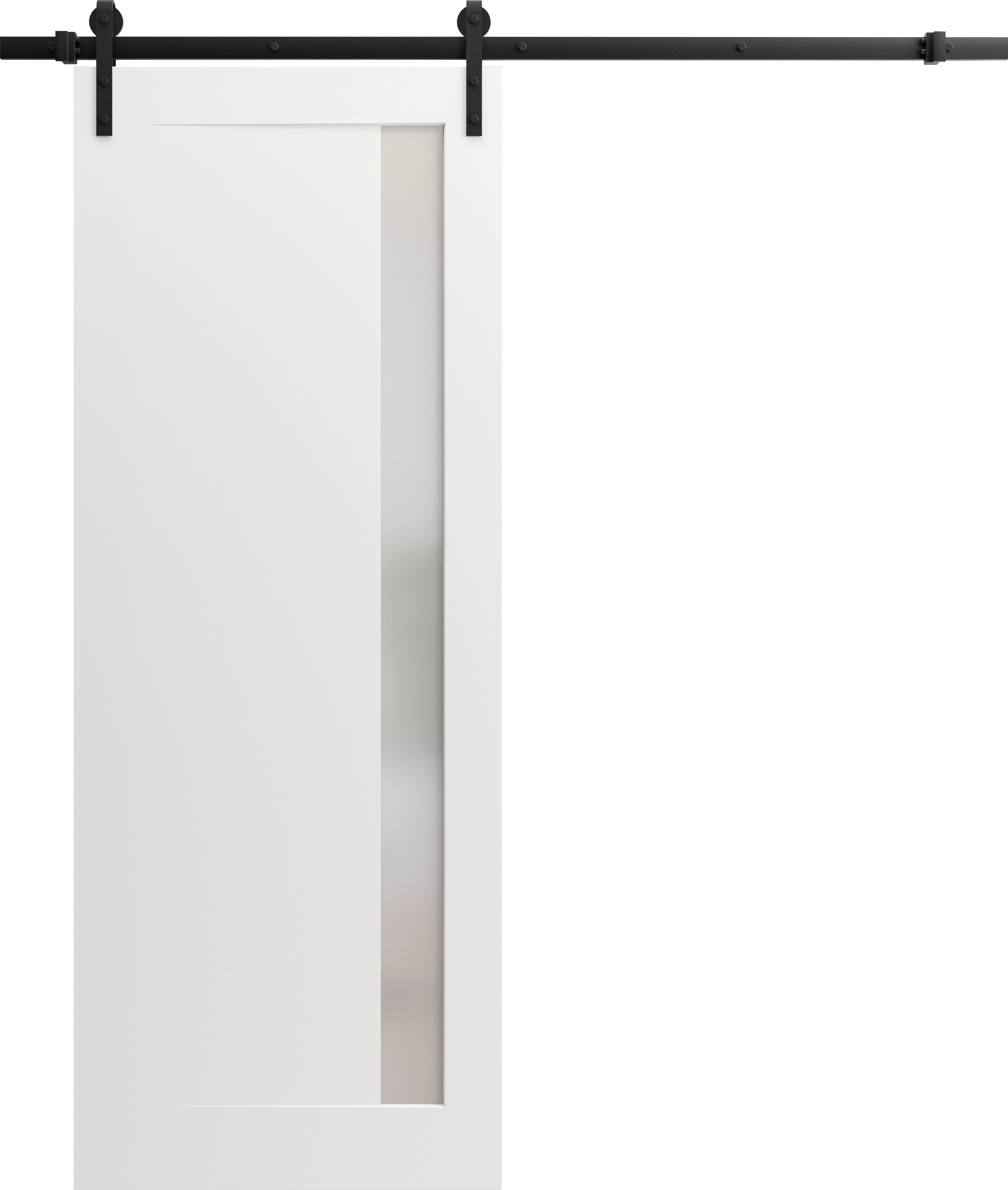 Sturdy Barn Door 28 x 84 inches | Planum 0660 Painted White with ...