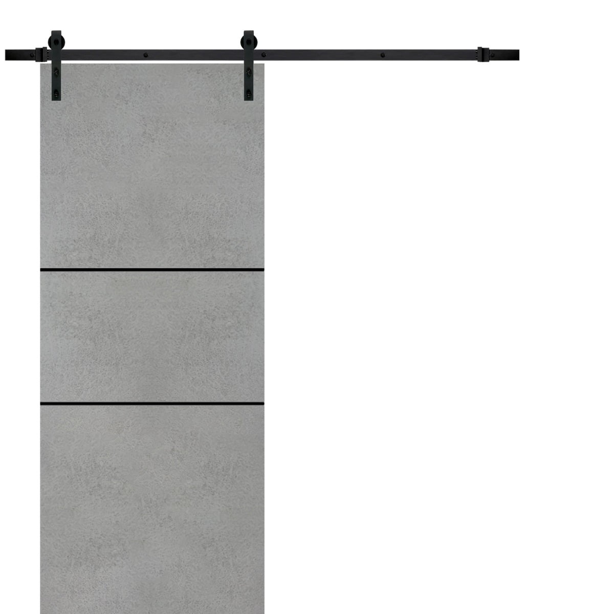 Sturdy Barn Door 32 x 84 inches | Planum 0014 Concrete with Frosted ...