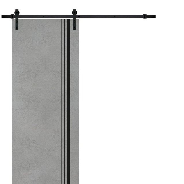 Sturdy Barn Door 36 x 80 inches | Planum 0011 Concrete with Frosted ...