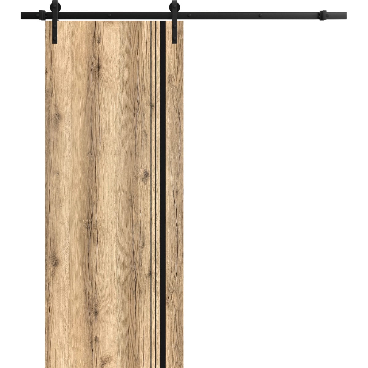 Sturdy Barn Door 42 x 80 inches | Planum 0011 Oak with Frosted Glass ...