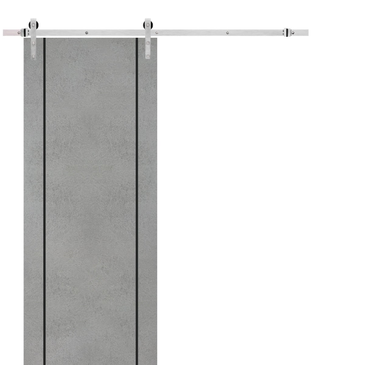 Sturdy Barn Door 42 x 80 inches | Planum 0016 Concrete with Frosted ...