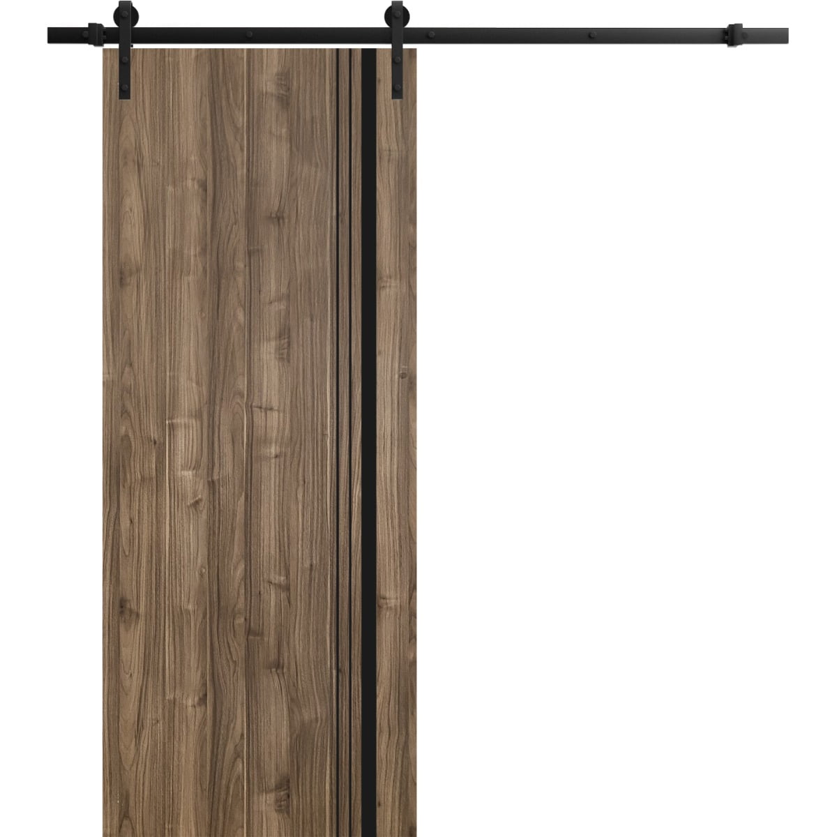 Sturdy Barn Door 42 x 84 inches | Planum 0011 Walnut with Frosted Glass ...