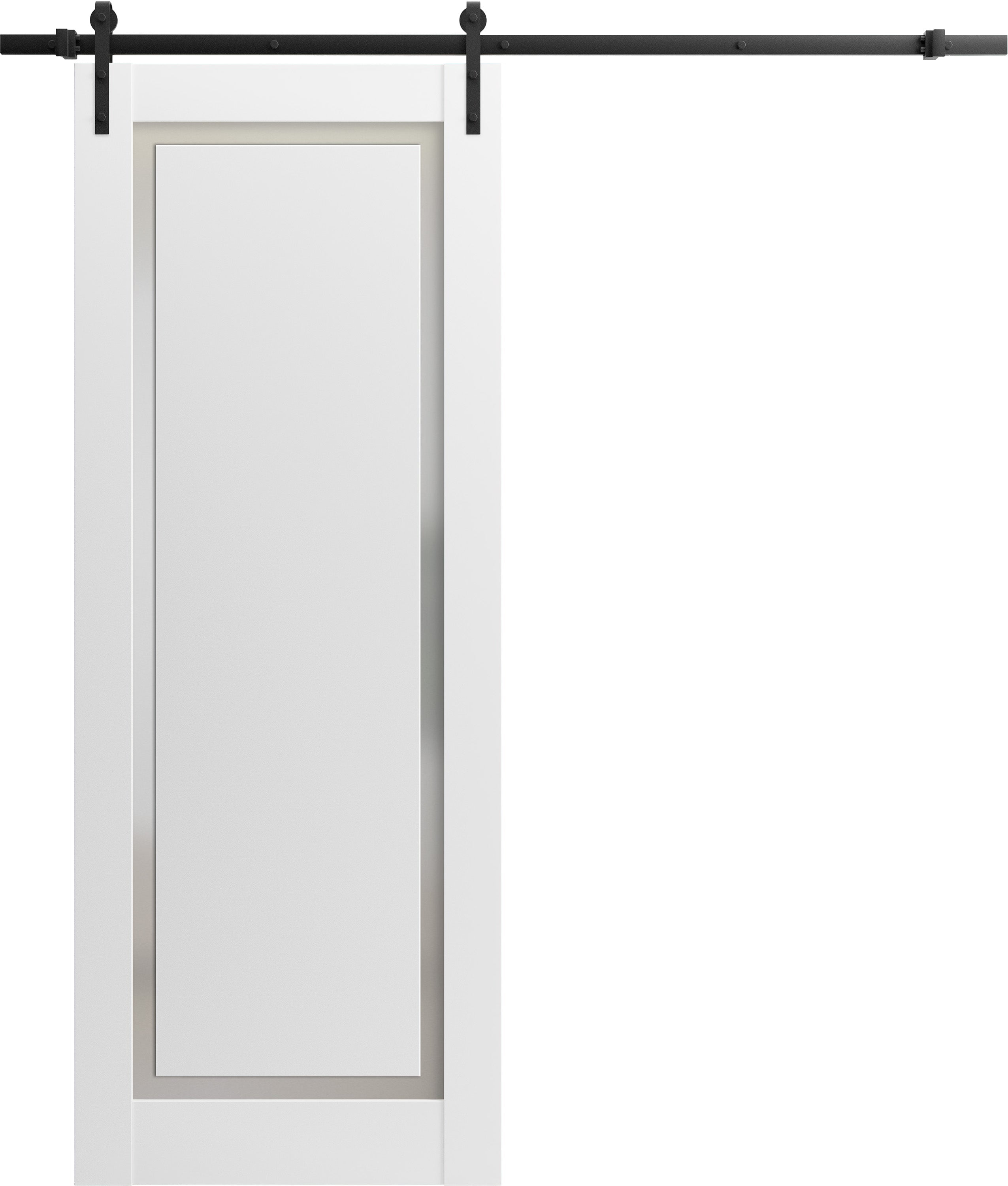Sturdy Barn Door 42 x 84 inches | Planum 0888 Painted White with ...