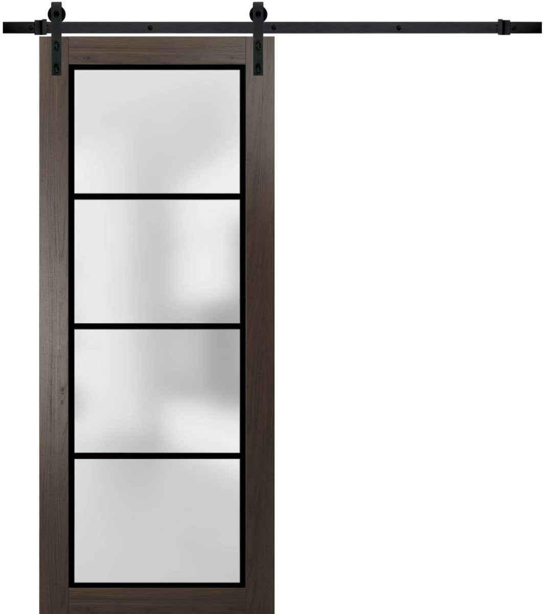 Sturdy Barn Door 42 x 96 inches | Planum 2132 Chocolate Ash Frosted ...