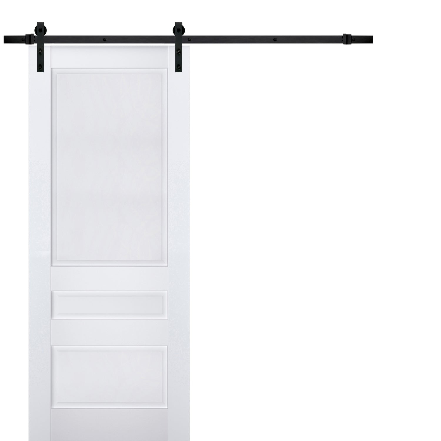 Sturdy Barn Door | Veregio 7411 White Silk | 6.6FT Rail Hangers Heavy ...