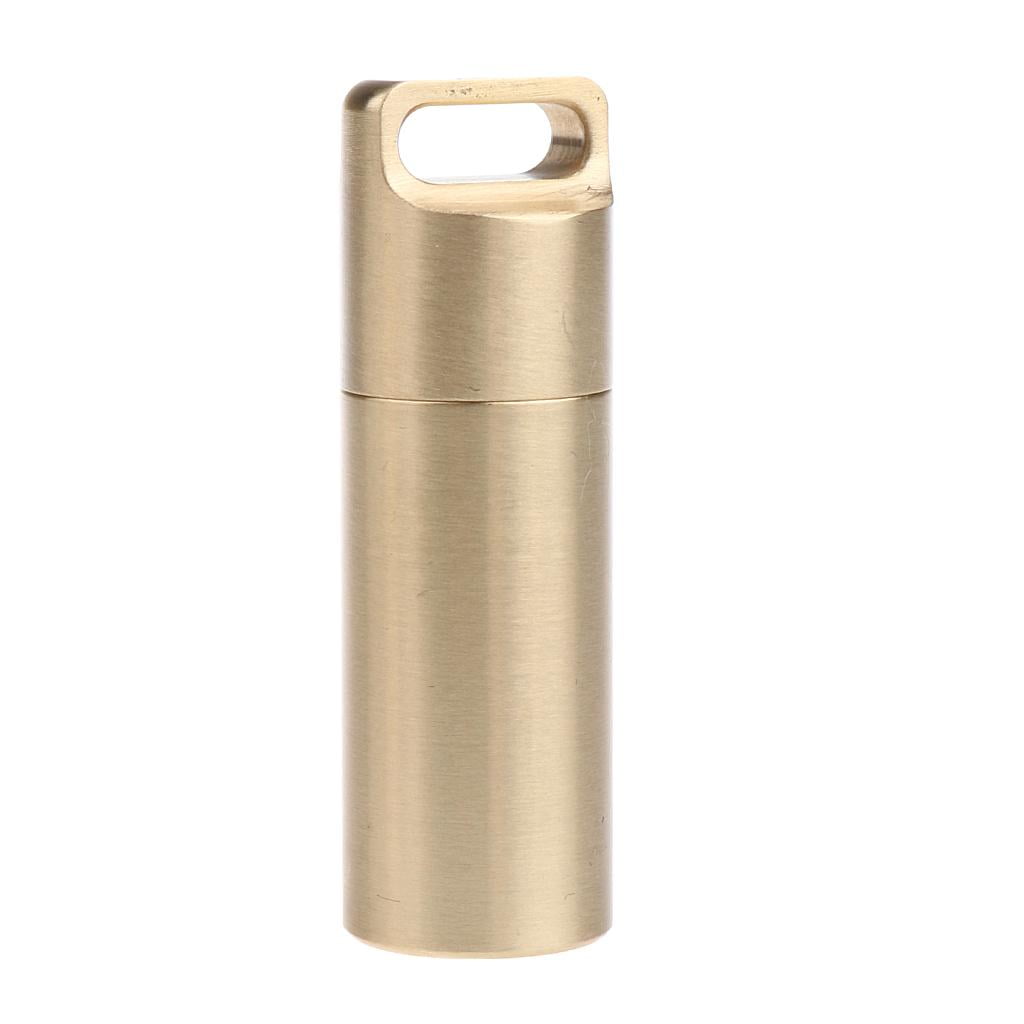 Sturdy Brass Storage Bottle Water Container Pocket Size Case box ...