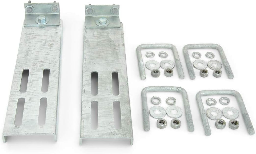 Sturdy Built (2) 15" Galvanized Double U Bolt Swivel Top Bunk Bracket ...