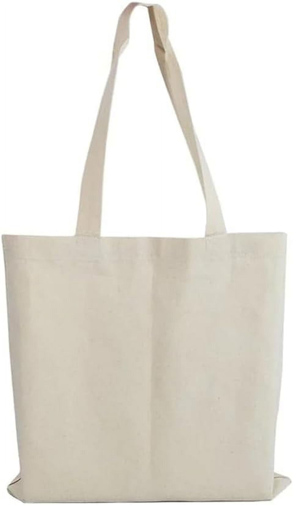 Sturdy Canvas Tote Bags with Long Handles, Natural Beige Color, Pack of ...