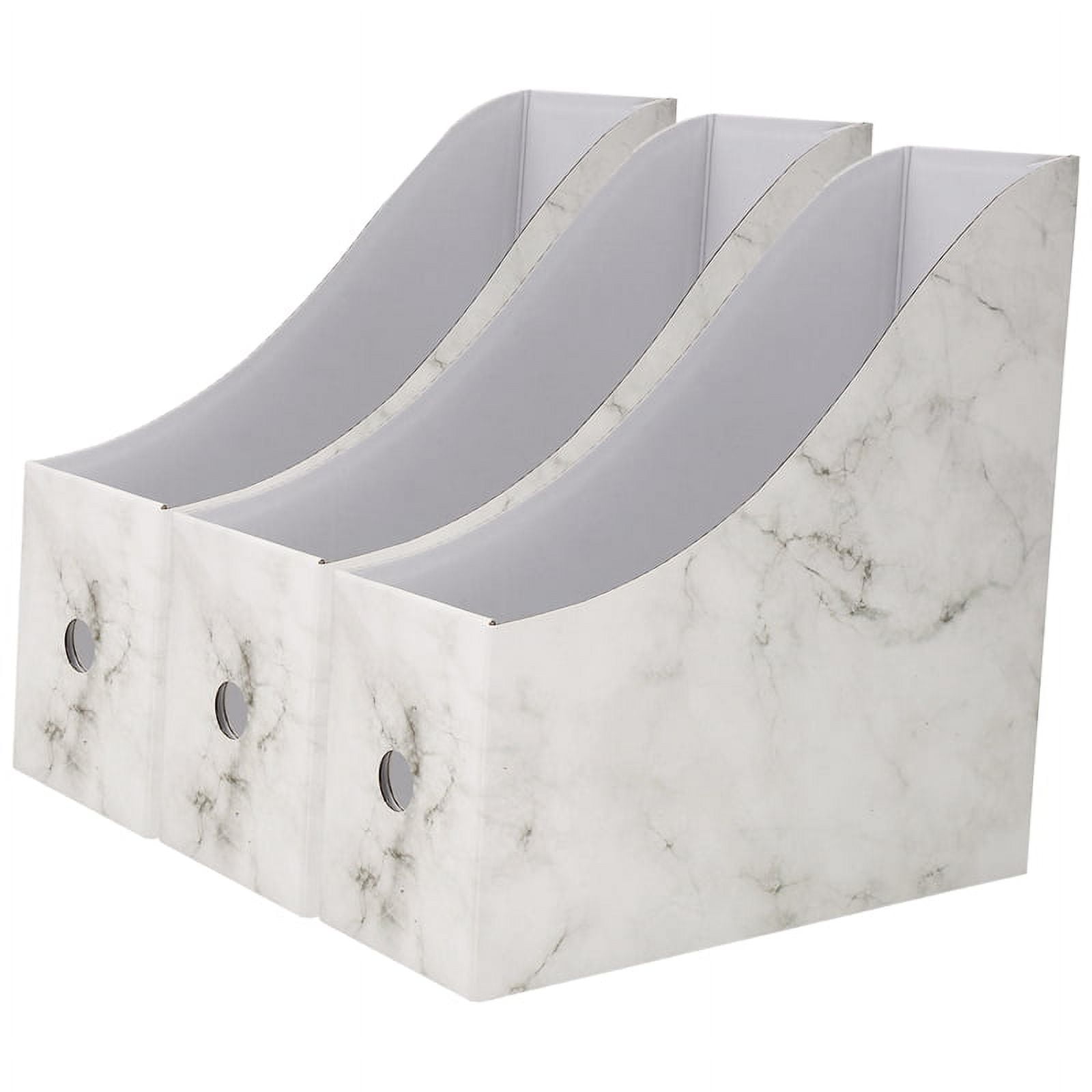 Sturdy Cardboard Magazine Holder Waterproof Storage Box Book Bins Desk ...