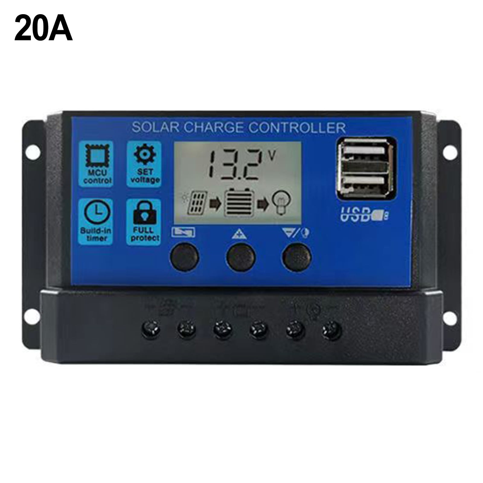 Sturdy Charge Controller Solar Panels Battery 12V24V Double Usb Ports-20A - Walmart.com