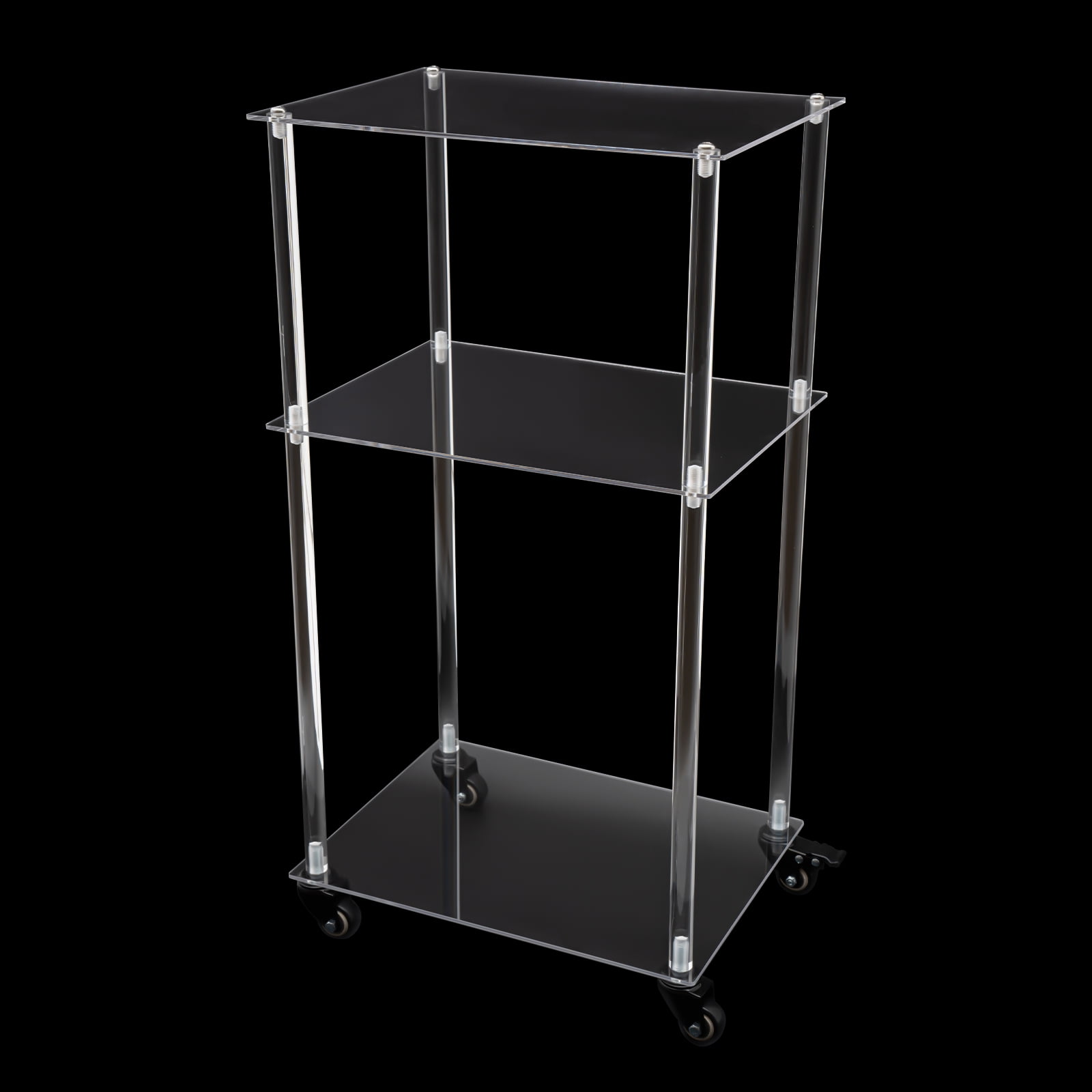 Sturdy Clear Acrylic Printer Stand, 3 Tiers with 4 Wheels (1 with Brake ...