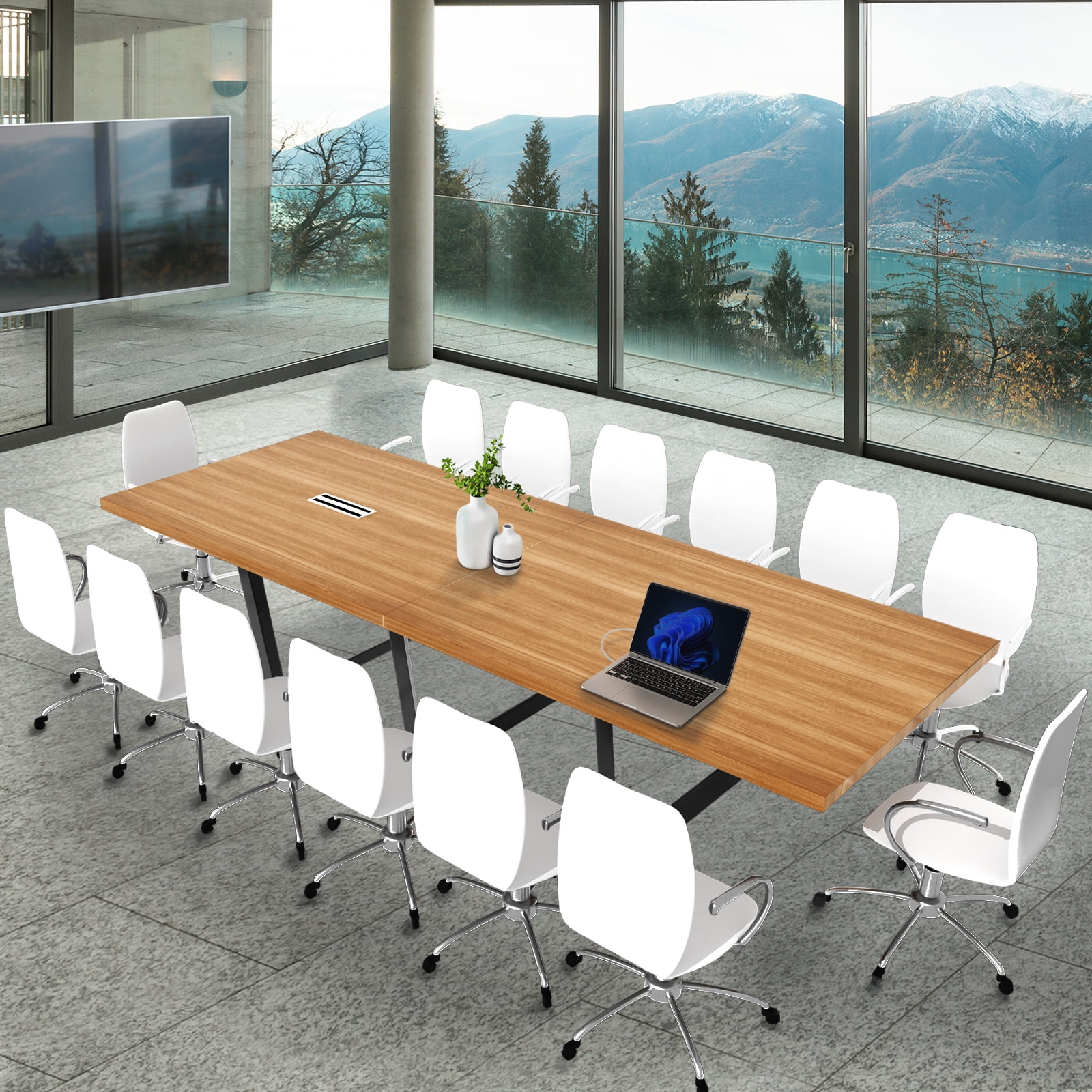 Ahliss Executive Sturdy Conference Table - Modern Office Meeting Table ...