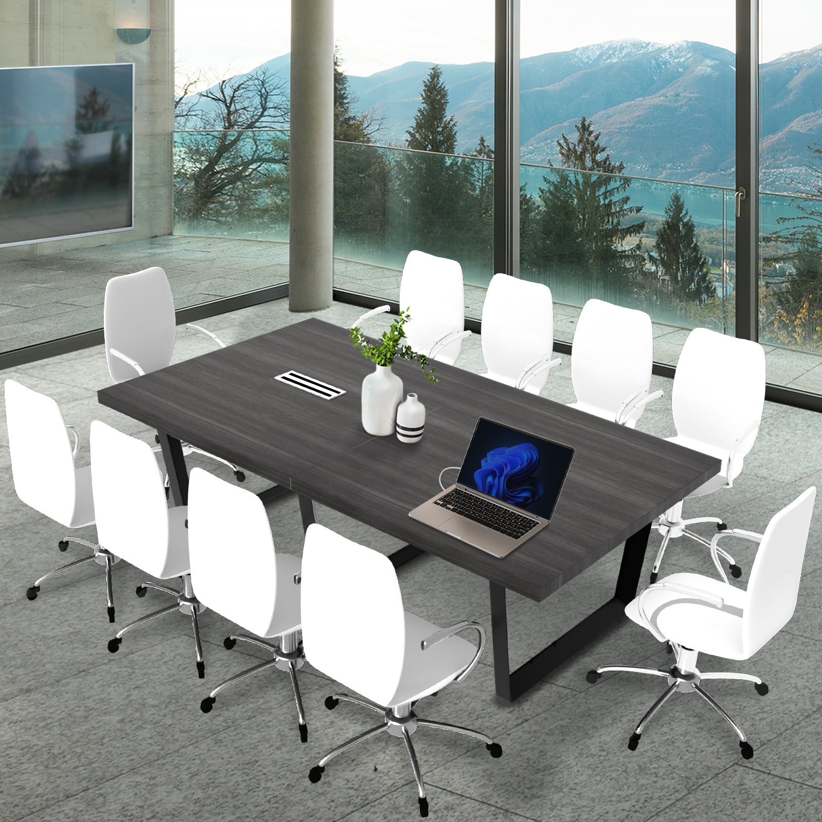 Sturdy Conference Table With Cable Management Grommets By Ahliss ...