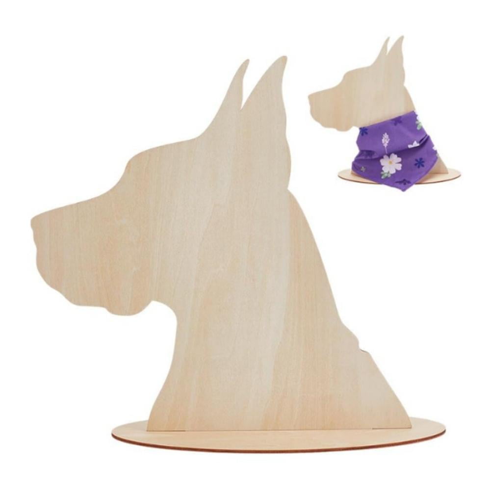 Sturdy Dog Silhouette Stand - 25x30cm Wood Base, Portable Display for ...