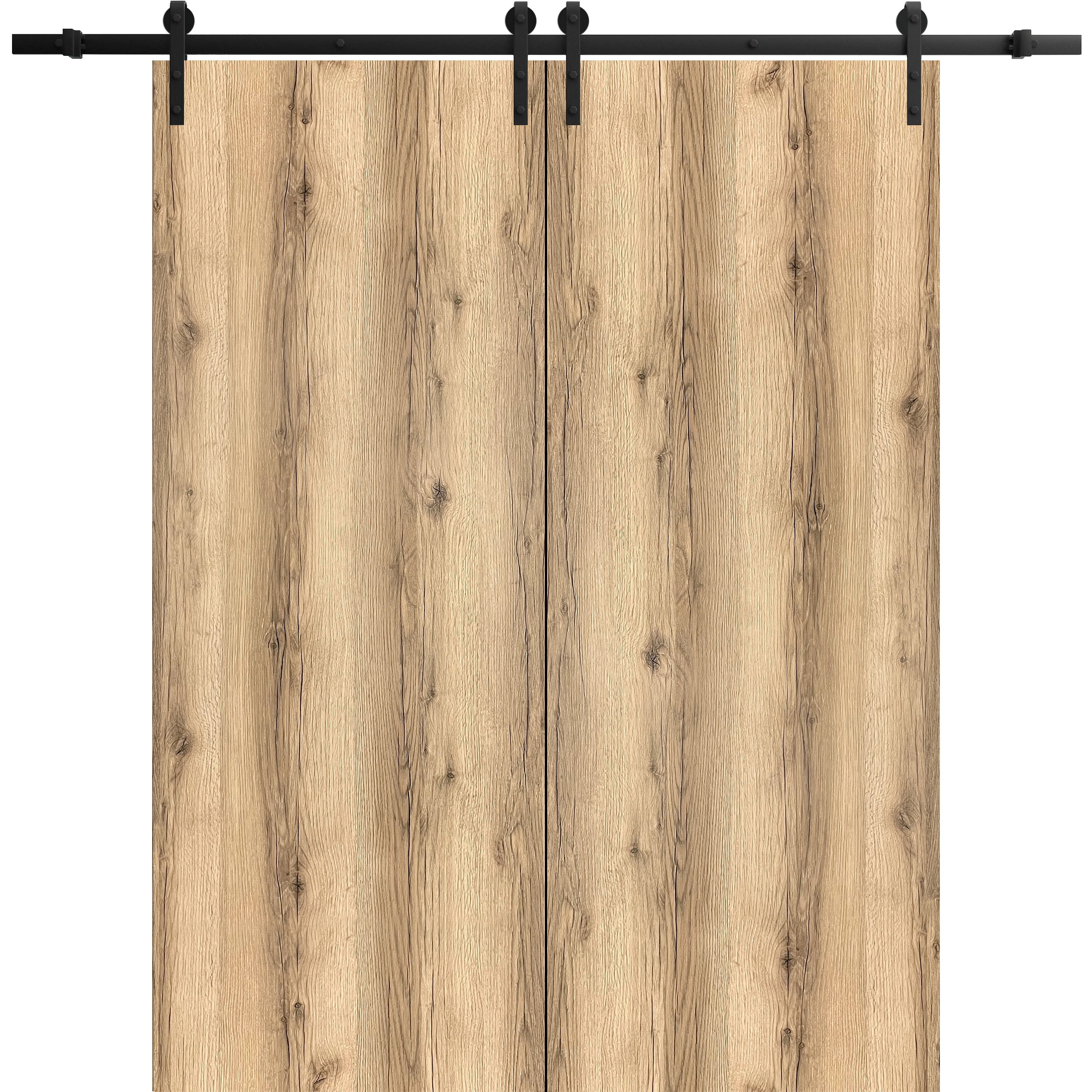 Sturdy Double Barn Door 36 x 84 inches | Planum 0010 Oak | 13FT Rail ...