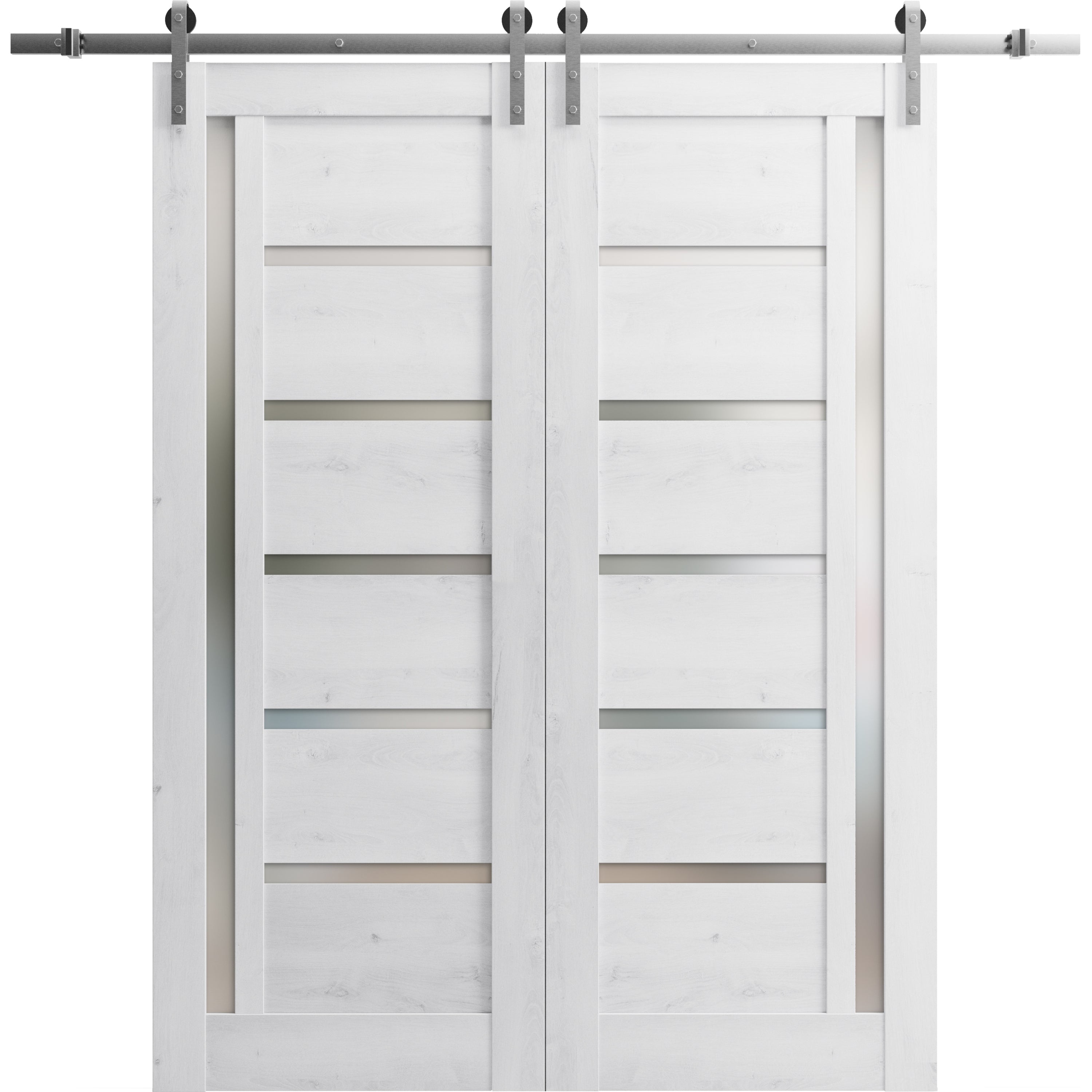 Sturdy Double Barn Door 48 x 80 inches | Quadro 4088 Nordic White with ...