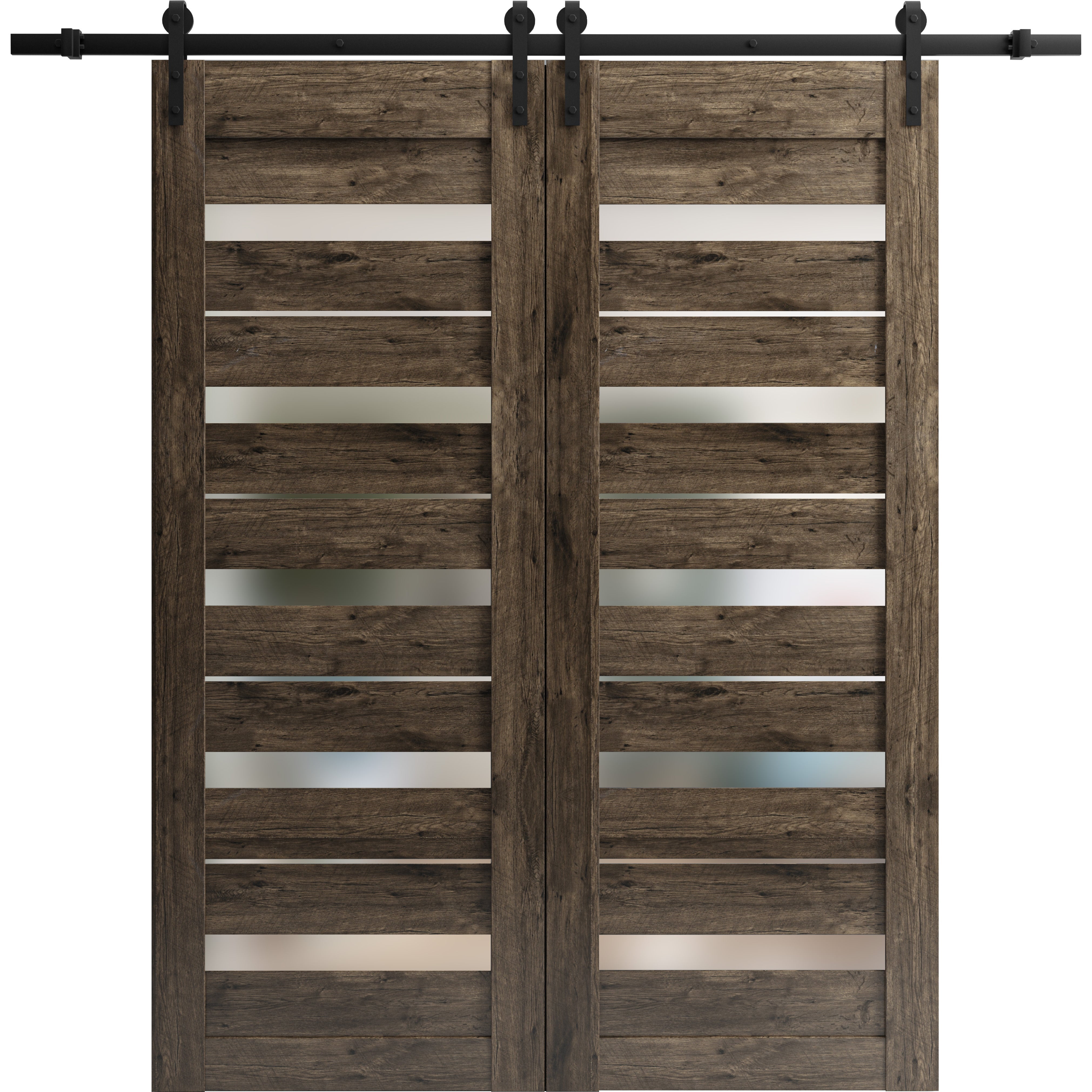 Sturdy Double Barn Door 48 x 84 inches | Quadro 4445 Cognac Oak with ...