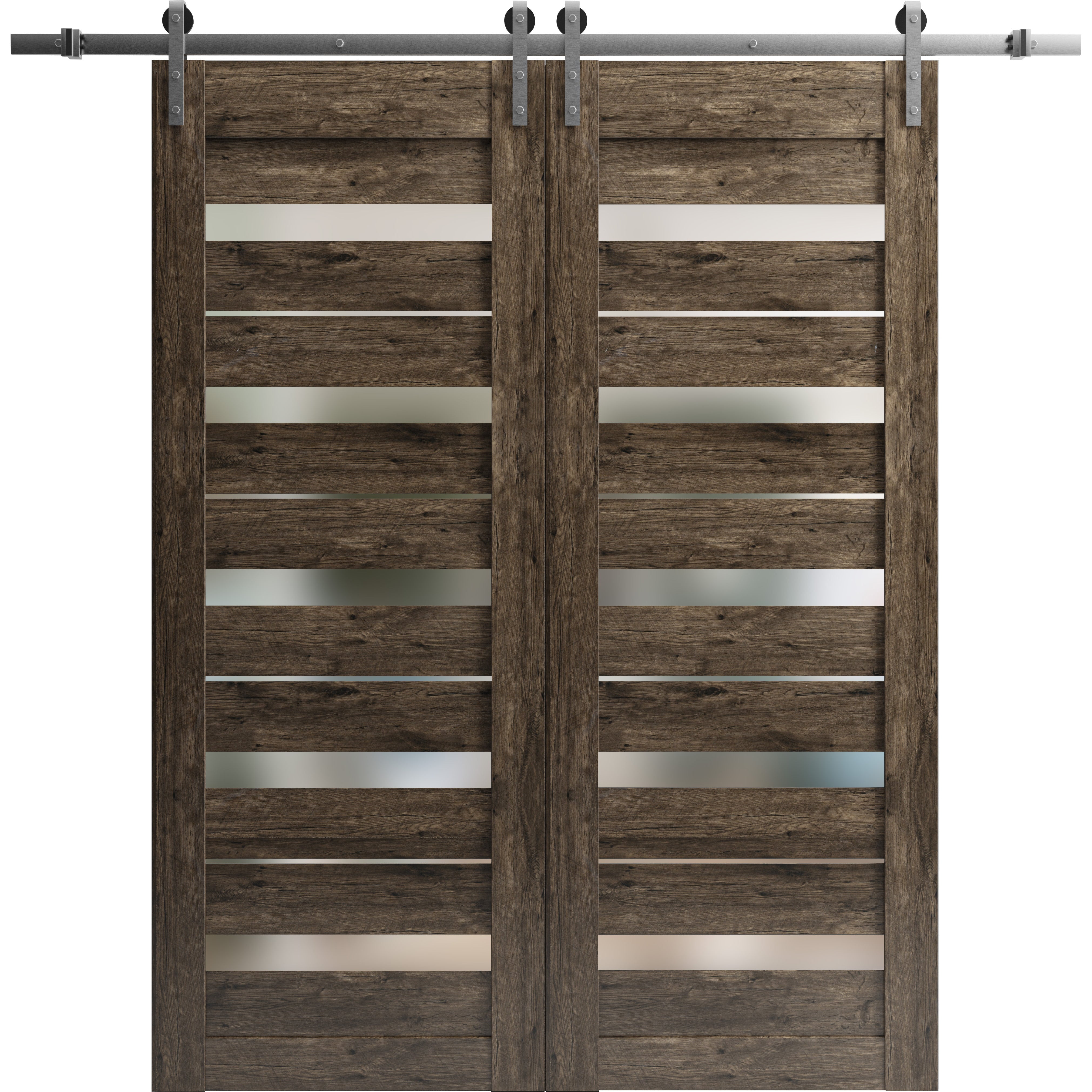Sturdy Double Barn Door 48 x 96 inches | Quadro 4445 Cognac Oak with ...