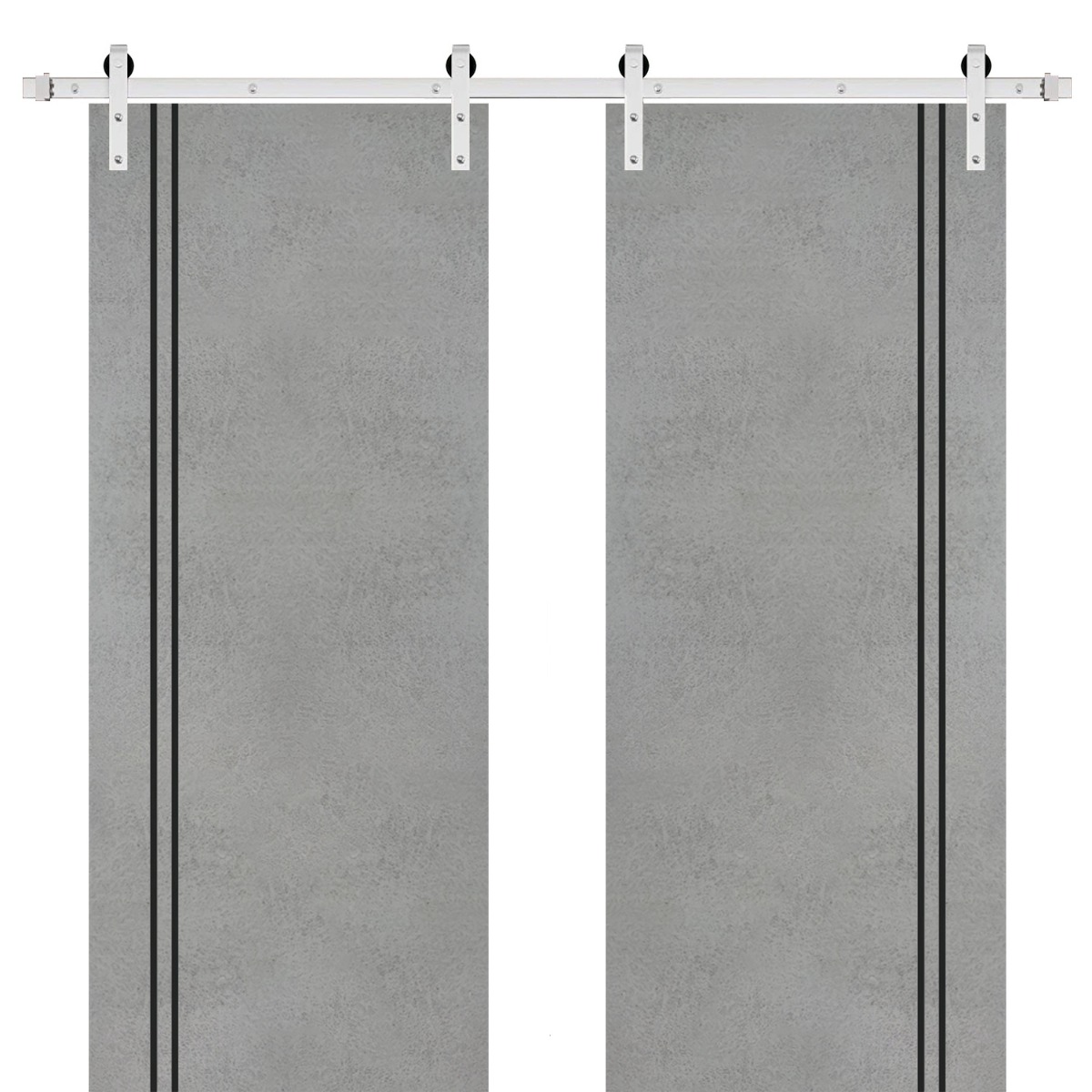 Sturdy Double Barn Door 60 X 80 Inches With Planum 0016 Concrete With