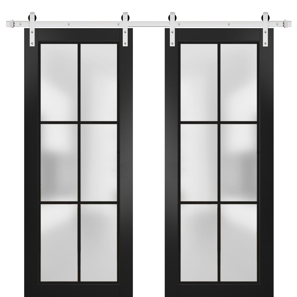 Sturdy Double Barn Door 72 x 80 inches | Planum 2122 Matte Black ...