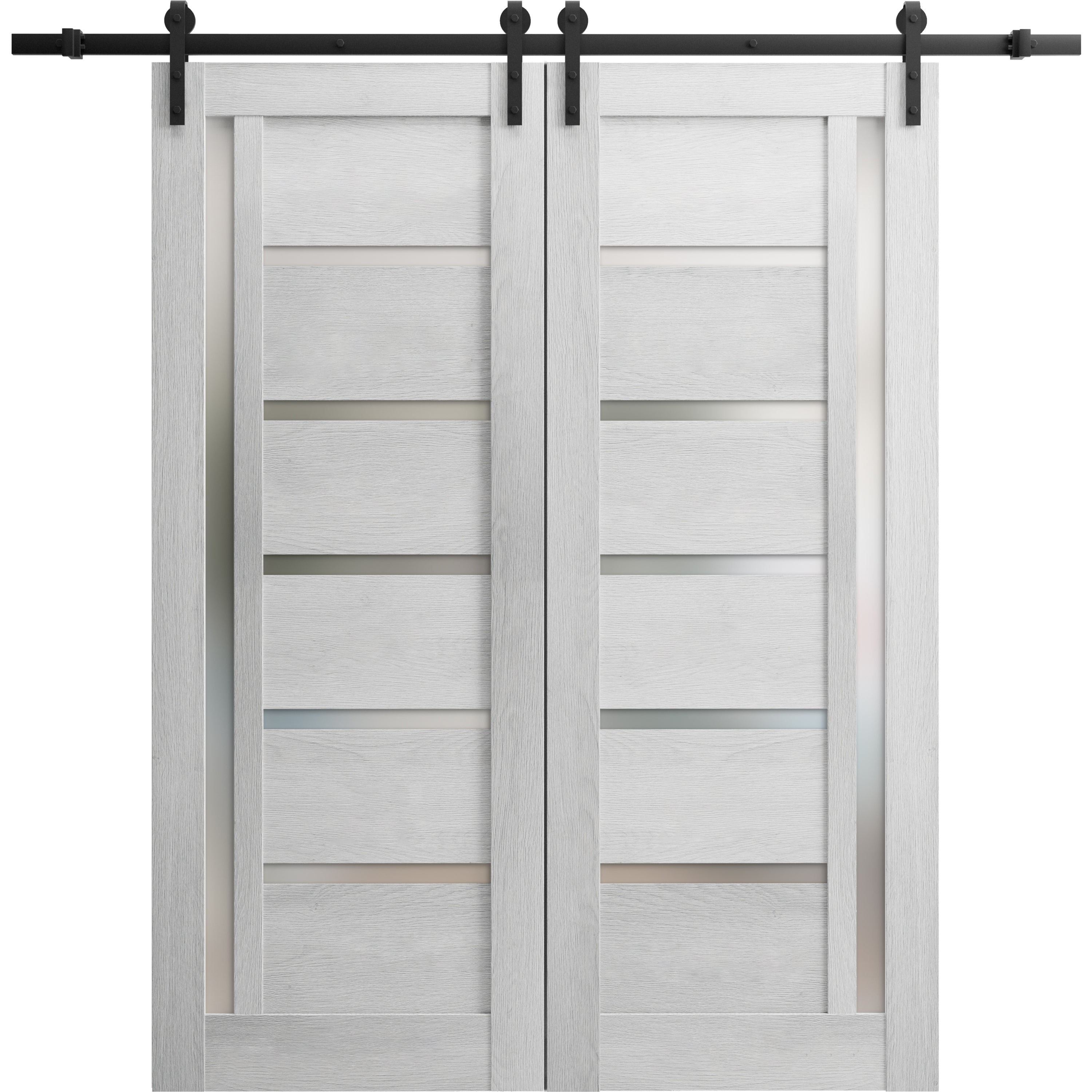 Sturdy Double Barn Door 84 x 80 inches | Quadro 4088 Light Grey Oak ...