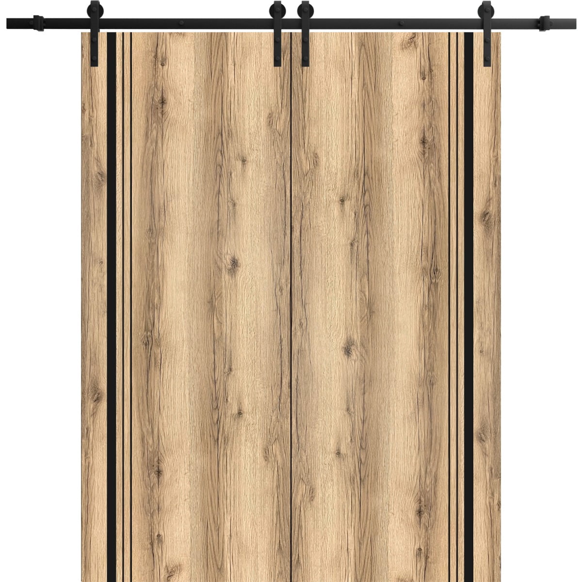 Sturdy Double Barn Door 84 x 84 inches with | Planum 0011 Oak with ...