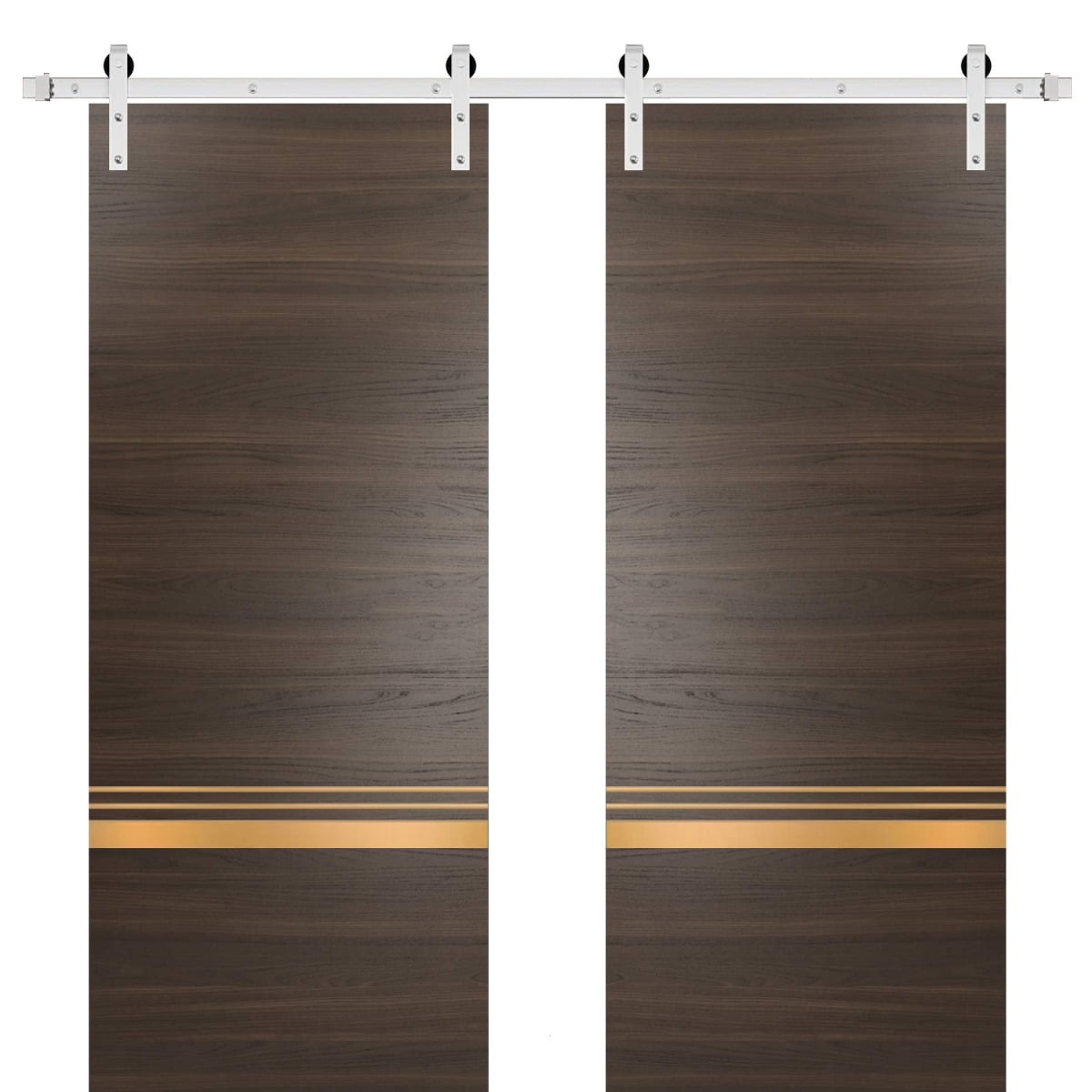 Sturdy Double Barn Door 84 x 96 inches with | Planum 2010 Chocolate Ash ...