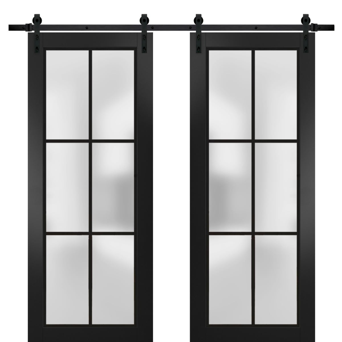 Sturdy Double Barn Door 84 x 96 inches | Planum 2122 Matte Black ...