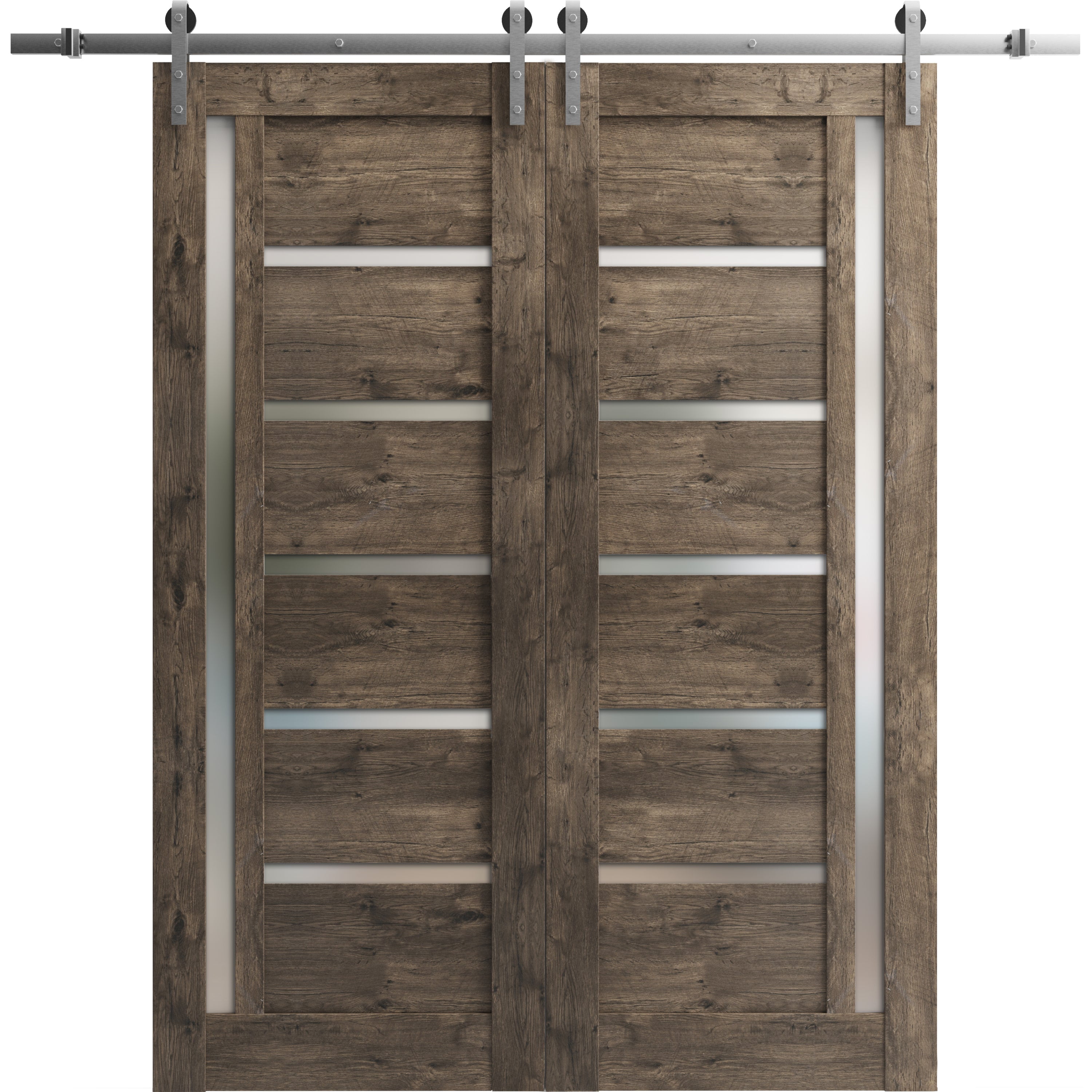 Sturdy Double Barn Door 84 x 96 inches | Quadro 4088 Cognac Oak with ...
