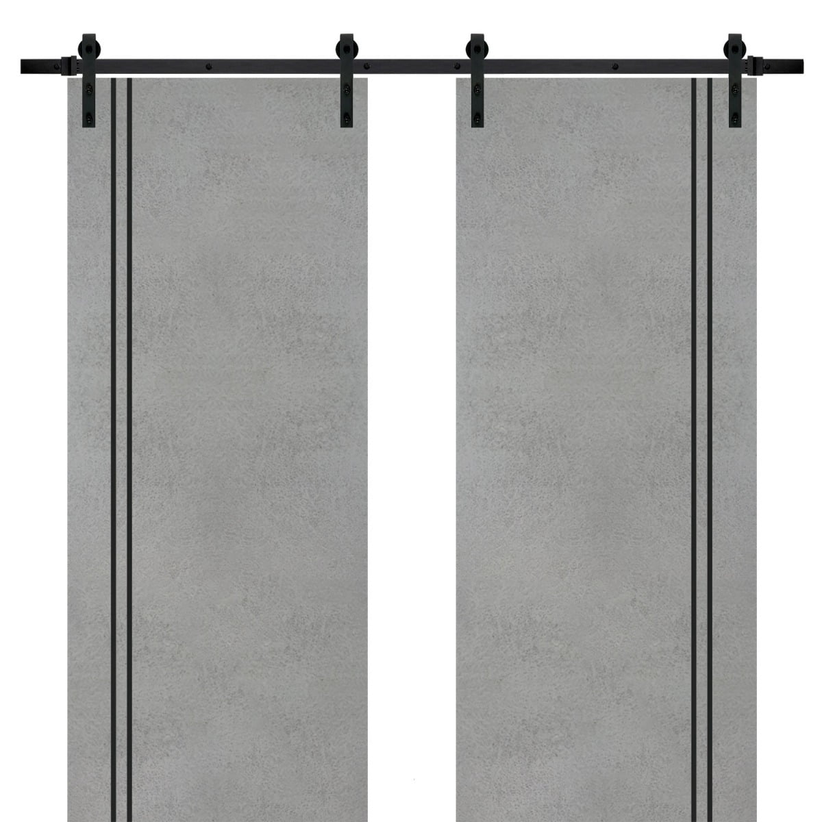Sturdy Double Barn Door 84 x 96 inches with | Planum 0016 Concrete with ...