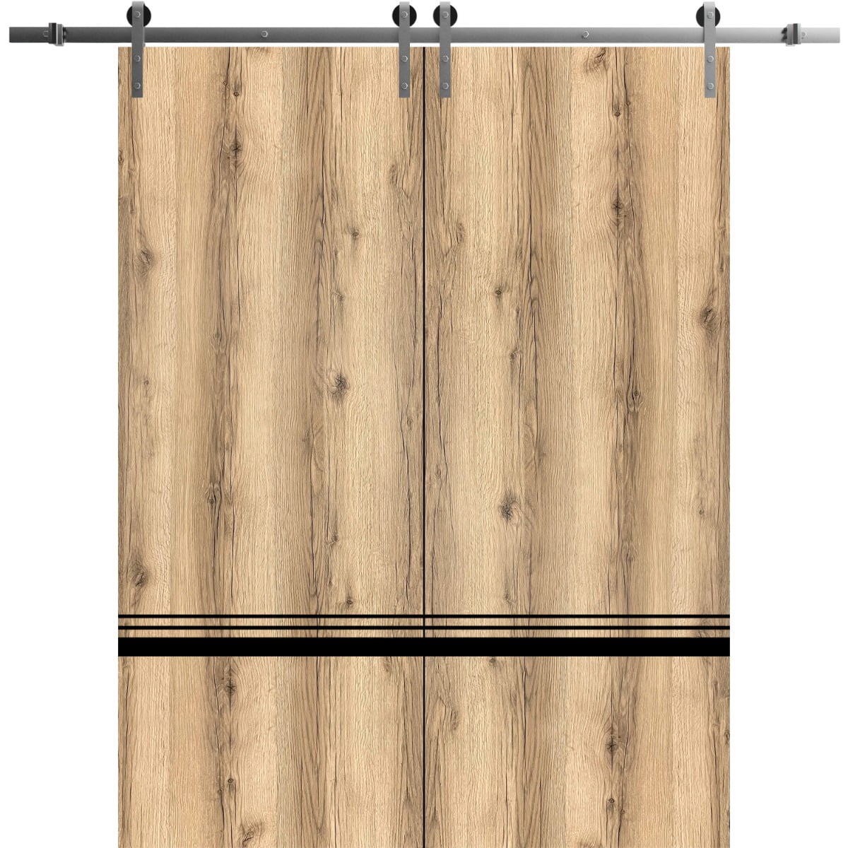 Sturdy Double Barn Door 84 x 84 inches with | Planum 0012 Oak with ...