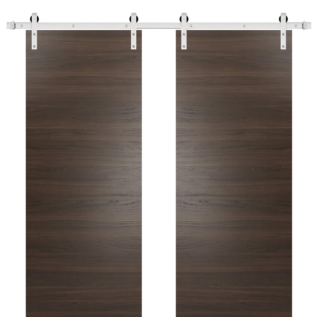 Sturdy Double Barn Door with Hardware | Planum 0010 Chocolate Ash ...