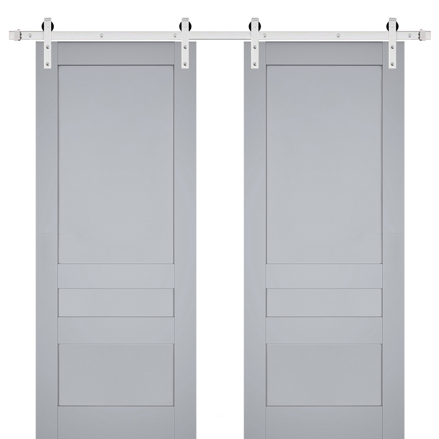 Sturdy Double Barn Door | Veregio 7411 Matte Grey | 13FT Rail Hangers ...