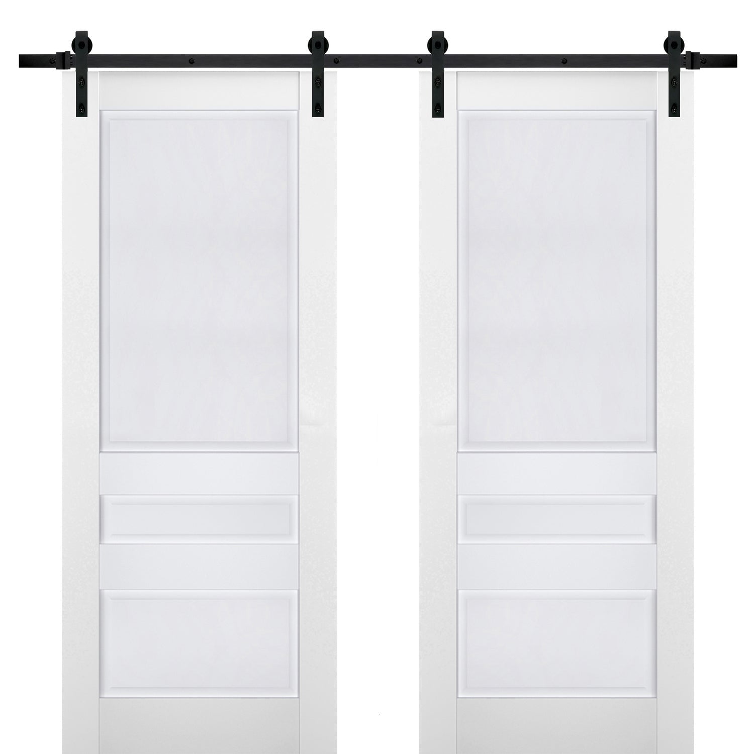 Sturdy Double Barn Door | Veregio 7411 White Silk | 13FT Rail Hangers ...