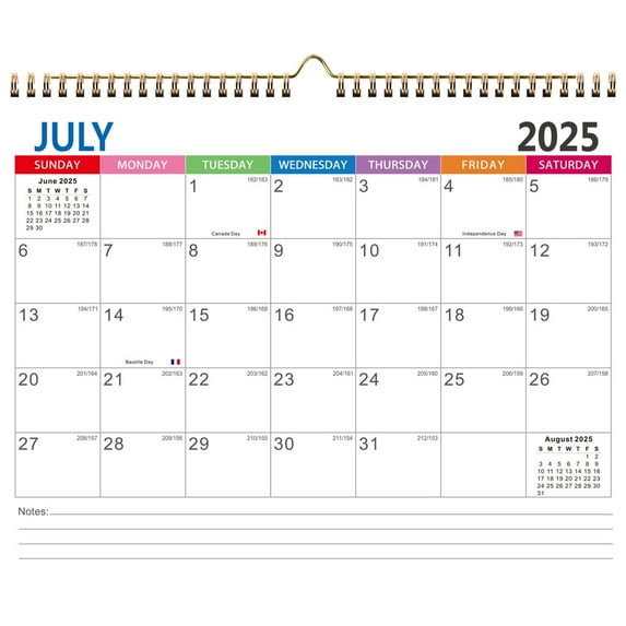 Sturdy Double Coil Binding Large Calendar Block 2025.7 - 2026.12with ...