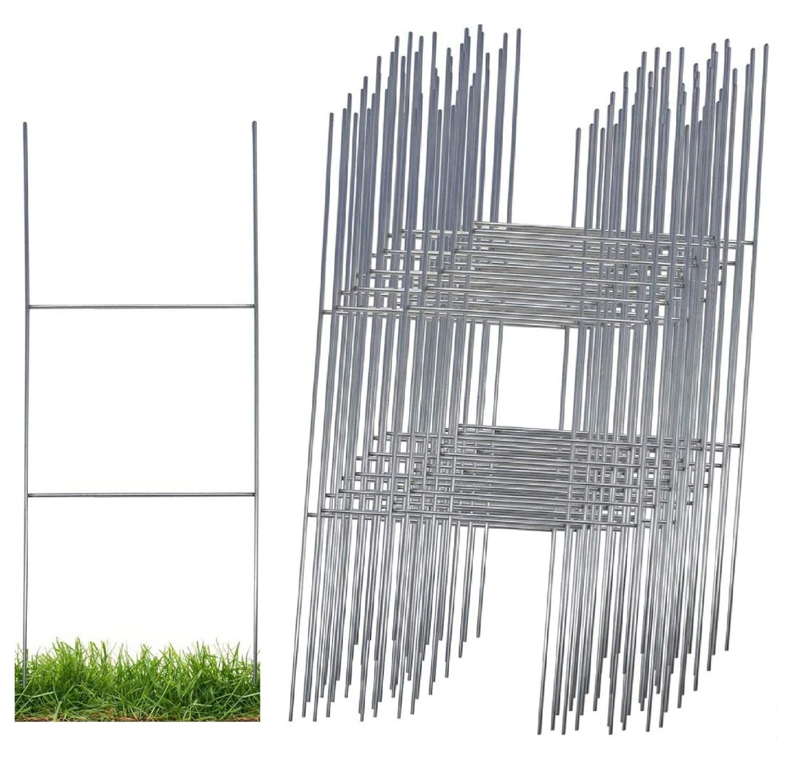 Sturdy Double H Frame Metal Stakes Yard Signs Holder, Pack of 10 Metal ...