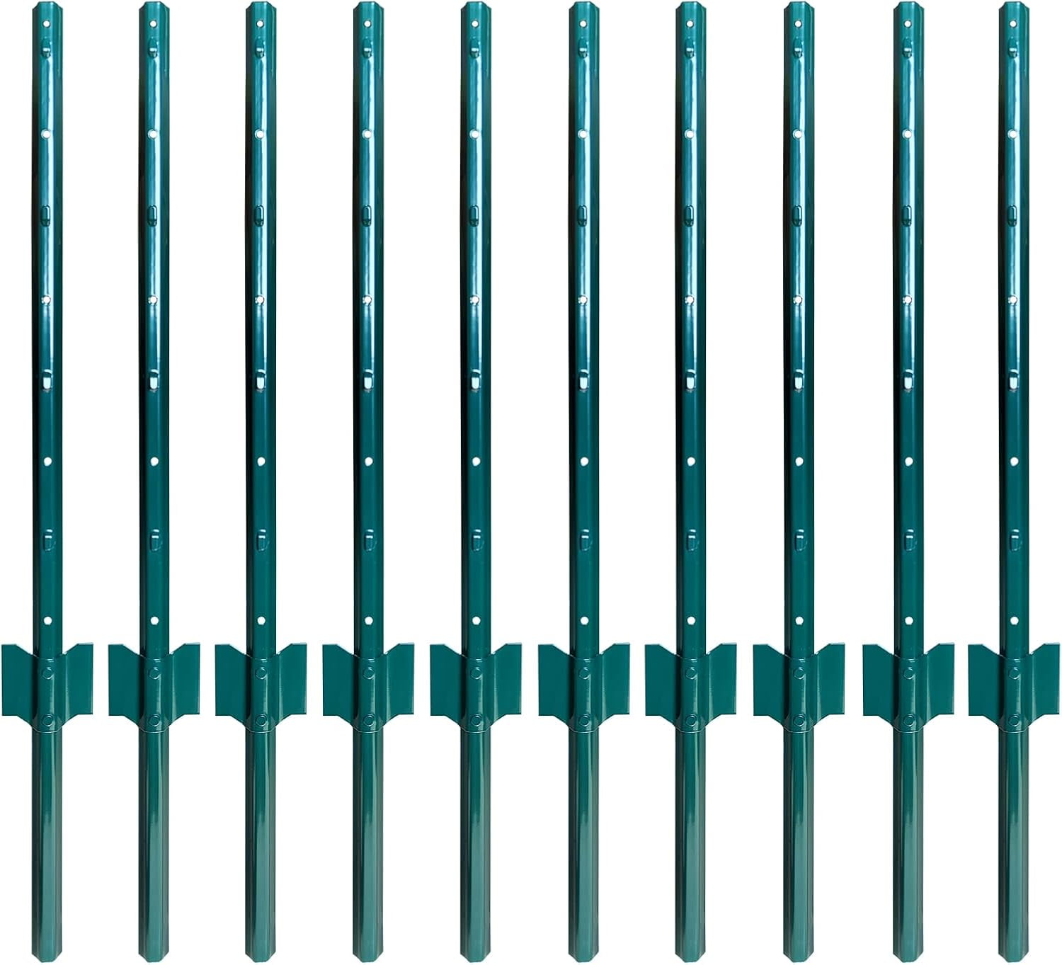 Sturdy Duty Metal Fence Posts 3 Feet,Pack of 10, 3-4-5-6-7 Feet No ...