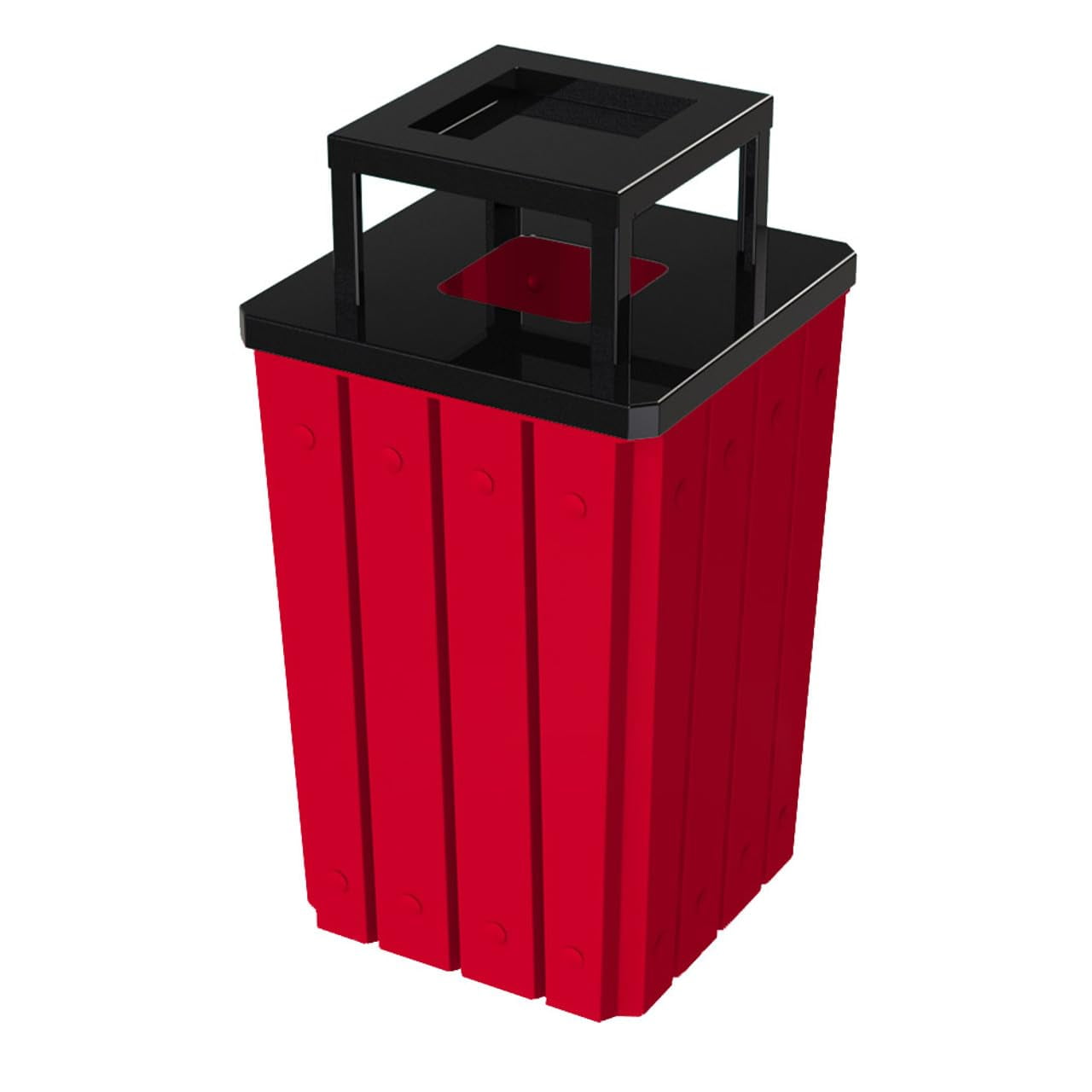 Sturdy Essentials 32 Gallon Square Slated 100% Recycled Plastic Heavy ...