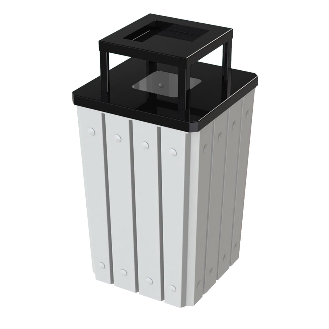 Sturdy Essentials 32 Gallon Square Slated 100% Recycled Plastic Heavy ...