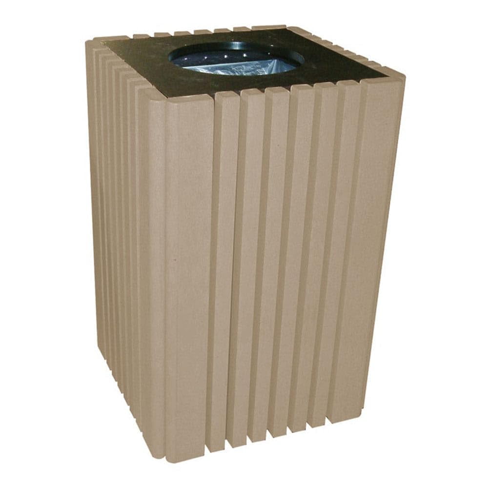 Sturdy Essentials 40 Gallon Sand Color Outdoor Trash Can Recepticle ...