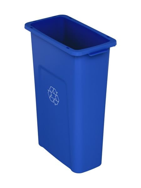 Sturdy Essentials Waste Wise 23 Gallon Blue Recycling HDPE Trash Can ...