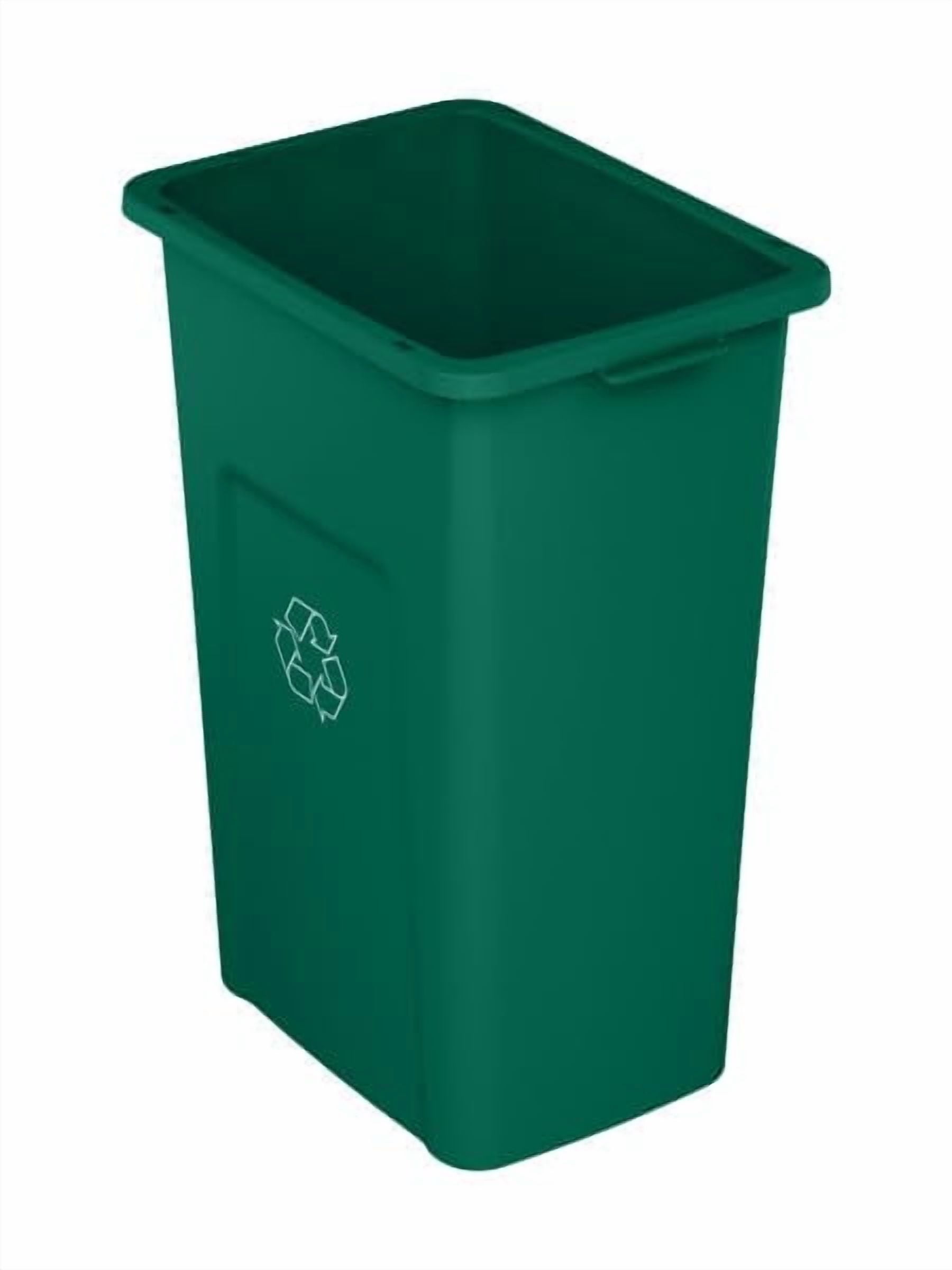 Sturdy Essentials Waste Wise 32 Gallon Green HDPE Trash Can Compatible ...