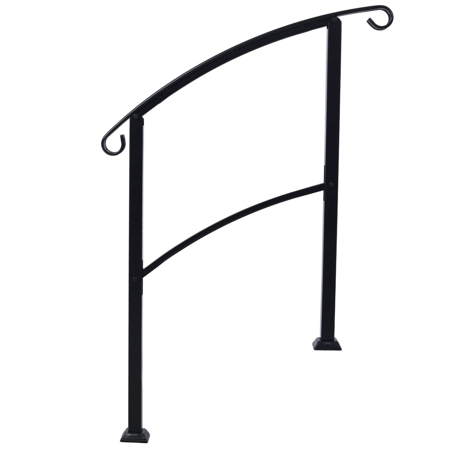 Sturdy and Flexible White Wrought Iron Handrail for Outdoor Steps ...