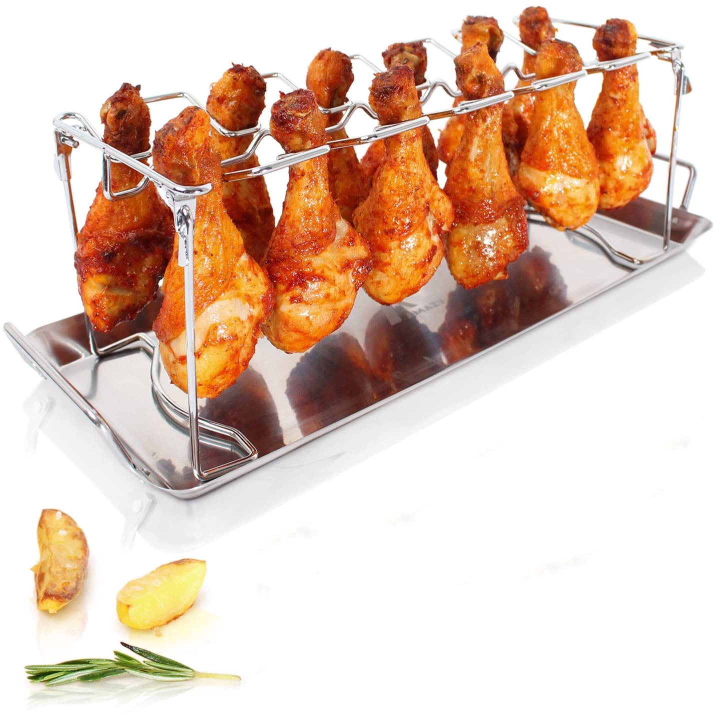 Sturdy, Foldable Chicken Leg Rack For Grill & Smoker, 14 Slots, Easy To ...